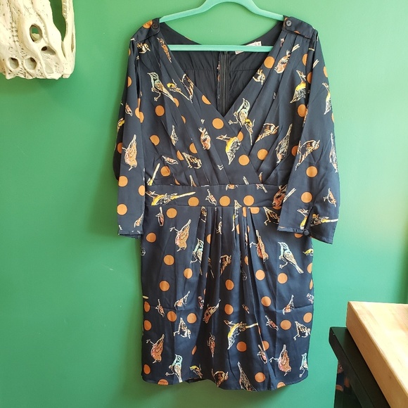Pura Vida | Dresses | Pura Vida Bird Pattern Polka Dot Dress | Poshmark